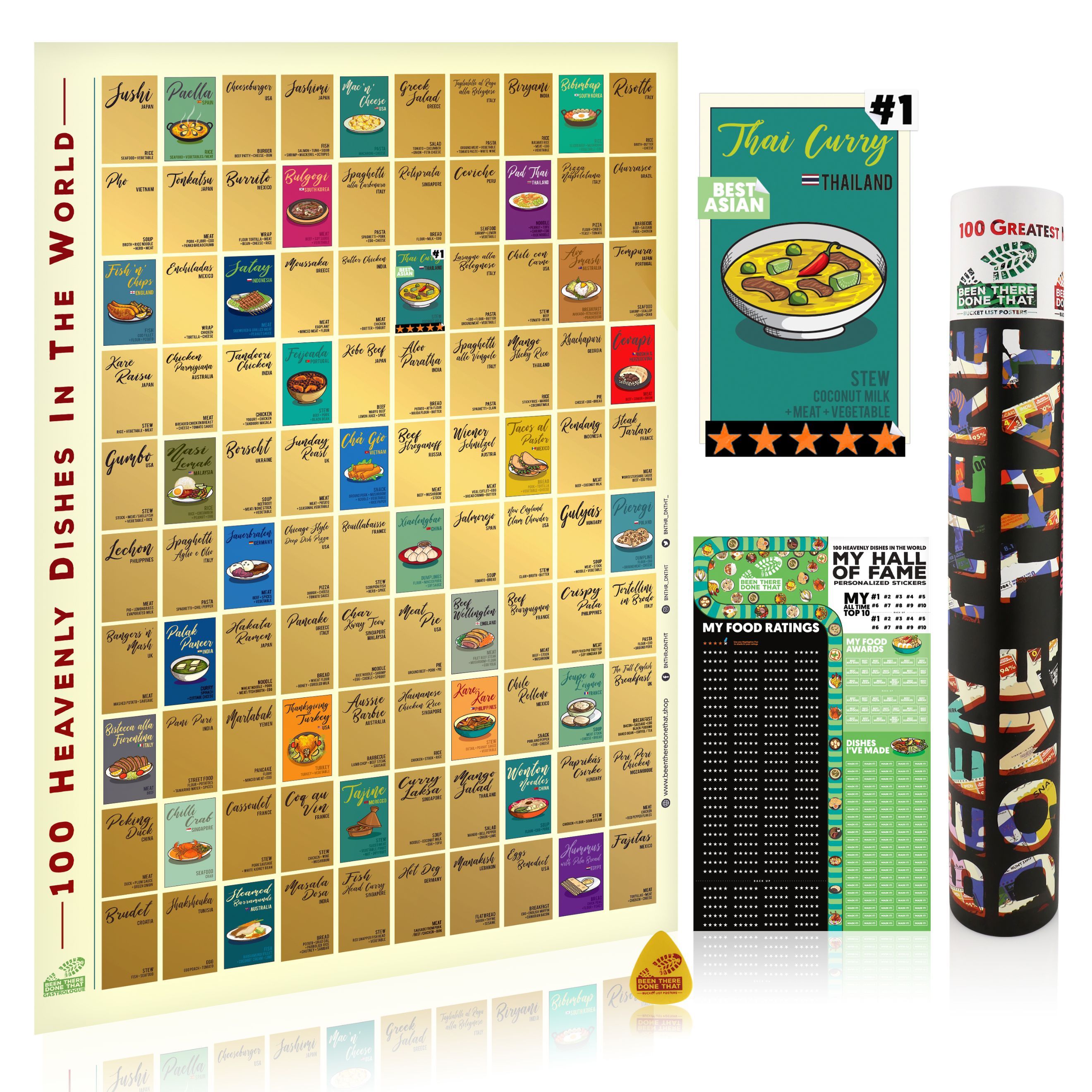 Bucket List Scratch Poster | GASTROLOGUES | 100 Heavenly Dishes – BEEN ...